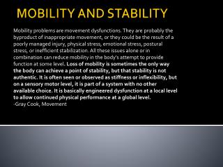 PPT - MOBILITY AND STABILITY PowerPoint Presentation, free download ...