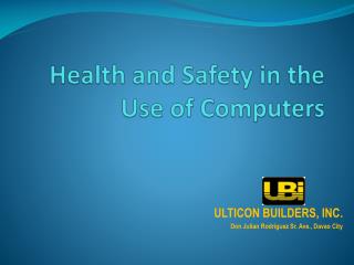 PPT - Health and Safety in the Use of Computers PowerPoint Presentation ...