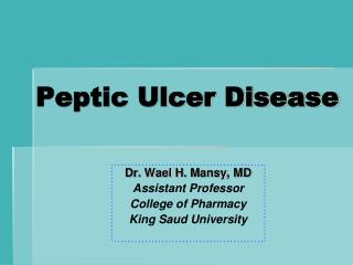 PPT - Peptic Ulcer Disease PowerPoint Presentation, free download - ID ...