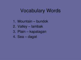 PPT - Vocabulary Words PowerPoint Presentation, free download - ID:2373916