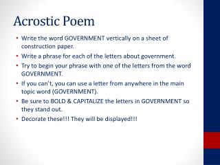 PPT - Acrostic Poem PowerPoint Presentation - ID:2034525