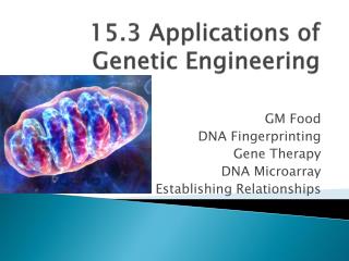 PPT - 15.3 Applications of Genetic Engineering PowerPoint Presentation ...