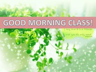 PPT - GOOD MORNING CLASS! PowerPoint Presentation - ID:2404544