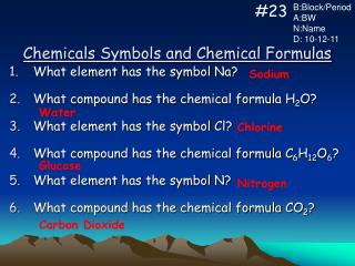 PPT - Chemical Symbols and Formulas PowerPoint Presentation - ID:1787667