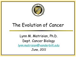 PPT - The Evolution of Cancer PowerPoint Presentation, free download ...