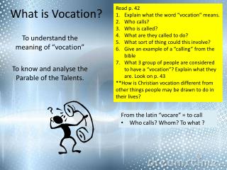 PPT - What is Vocation? PowerPoint Presentation, free download - ID:2439549