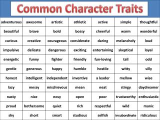 PPT - Common Character Traits PowerPoint Presentation, free download ...