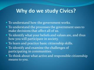 PPT - Why do we study Civics? PowerPoint Presentation, free download ...