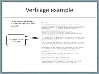 PPT - Verbiage example PowerPoint Presentation, free download - ID:2463416