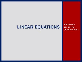 PPT - Linear Equations PowerPoint Presentation, free download - ID:2467246