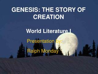 PPT - GENESIS: THE STORY OF CREATION PowerPoint Presentation, free ...