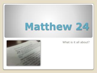 PPT - Matthew 24 PowerPoint Presentation, free download - ID:2482315