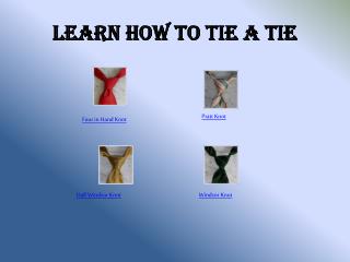 PPT - Learn How to Tie a Tie PowerPoint Presentation, free download ...