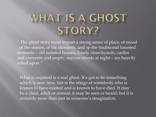 PPT - What is a Ghost story? PowerPoint Presentation, free download ...