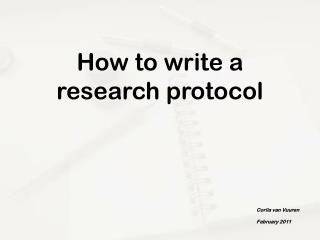 PPT - How to write a research protocol PowerPoint Presentation, free ...