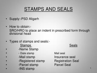 PPT - STAMPS AND SEALS PowerPoint Presentation, free download - ID:2519919