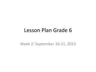 PPT - Lesson Plan Grade 6 PowerPoint Presentation, free download - ID ...