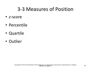 PPT - 3-3 Measures of Position PowerPoint Presentation, free download ...