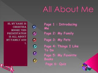 PPT - All About Me PowerPoint Presentation, free download - ID:2579513