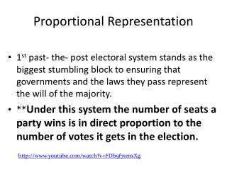 PPT - Proportional Representation PowerPoint Presentation, free ...