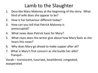 PPT - Lamb to the slaughter PowerPoint Presentation - ID:2536592