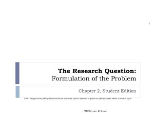 PPT - The Research Question: Formulation of the Problem PowerPoint ...