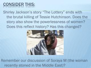 PPT - The Lottery – Shirley Jackson PowerPoint Presentation - ID:5305773