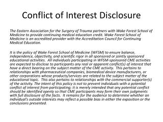 PPT - Disclosure of conflict of interest We have n othing to declare ...