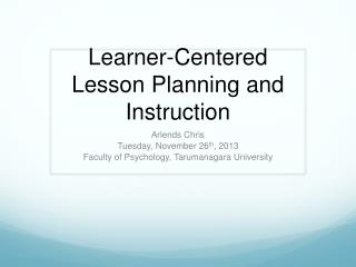 PPT - Learner-Centered Lesson Planning and Instruction PowerPoint ...