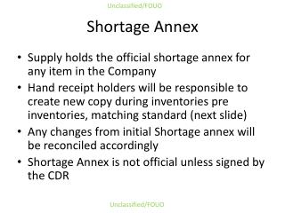 PPT - Shortage Annex PowerPoint Presentation, free download - ID:2643928