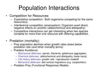 PPT - Population interactions PowerPoint Presentation - ID:206046