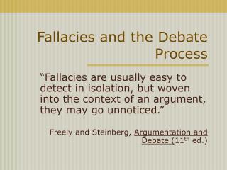 PPT - Fallacies and the Debate Process PowerPoint Presentation, free ...