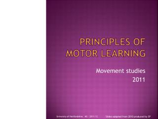 PPT - Principles of Motor Learning PowerPoint Presentation, free ...