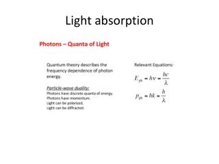 PPT - Light absorption PowerPoint Presentation, free download - ID:2699464