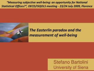 PPT - The Easterlin paradox and the measurement of well-being ...