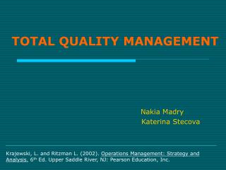 PPT - TOTAL QUALITY MANAGEMENT PowerPoint Presentation, free download ...