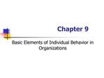 PPT - Basic Elements of Individual Behavior in Organizations PowerPoint ...