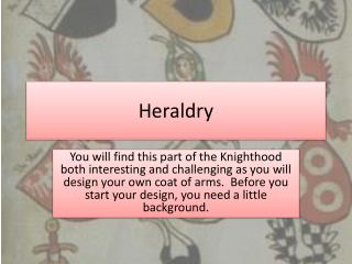 PPT - Heraldry & the Parts of a Coat of Arms The Meanings Behind the ...