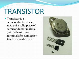 PPT - TRANSISTOR PowerPoint Presentation, free download - ID:2771153