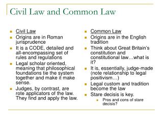 PPT - Civil Law and Common Law PowerPoint Presentation, free download ...