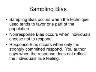 PPT - Sampling Bias PowerPoint Presentation, free download - ID:2771567