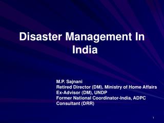 PPT - Disaster Management In India PowerPoint Presentation, free ...
