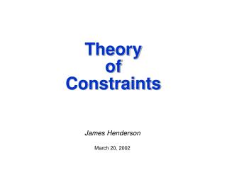 PPT - Theory of Constraints PowerPoint Presentation, free download - ID ...