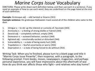PPT - Marine Corps Issue Vocabulary PowerPoint Presentation - ID:2796259