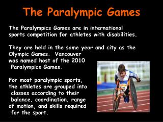 PPT - The Paralympic Games PowerPoint Presentation, free download - ID ...