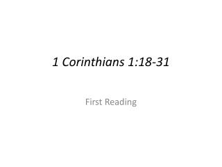 PPT - 1 Corinthians 1:18-31 PowerPoint Presentation, free download - ID ...