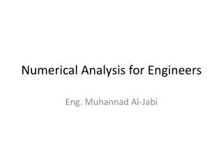PPT - Numerical Analysis for Engineers PowerPoint Presentation, free ...
