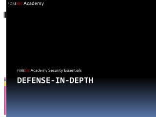 PPT - Defense-In-Depth PowerPoint Presentation, free download - ID:2824862