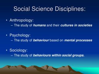 PPT - Social Science Disciplines: PowerPoint Presentation, free ...