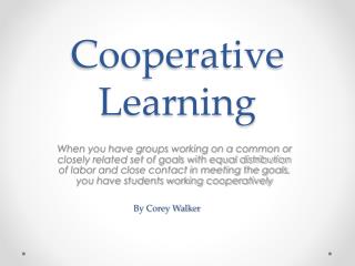 PPT - Cooperative Learning PowerPoint Presentation, free download - ID ...